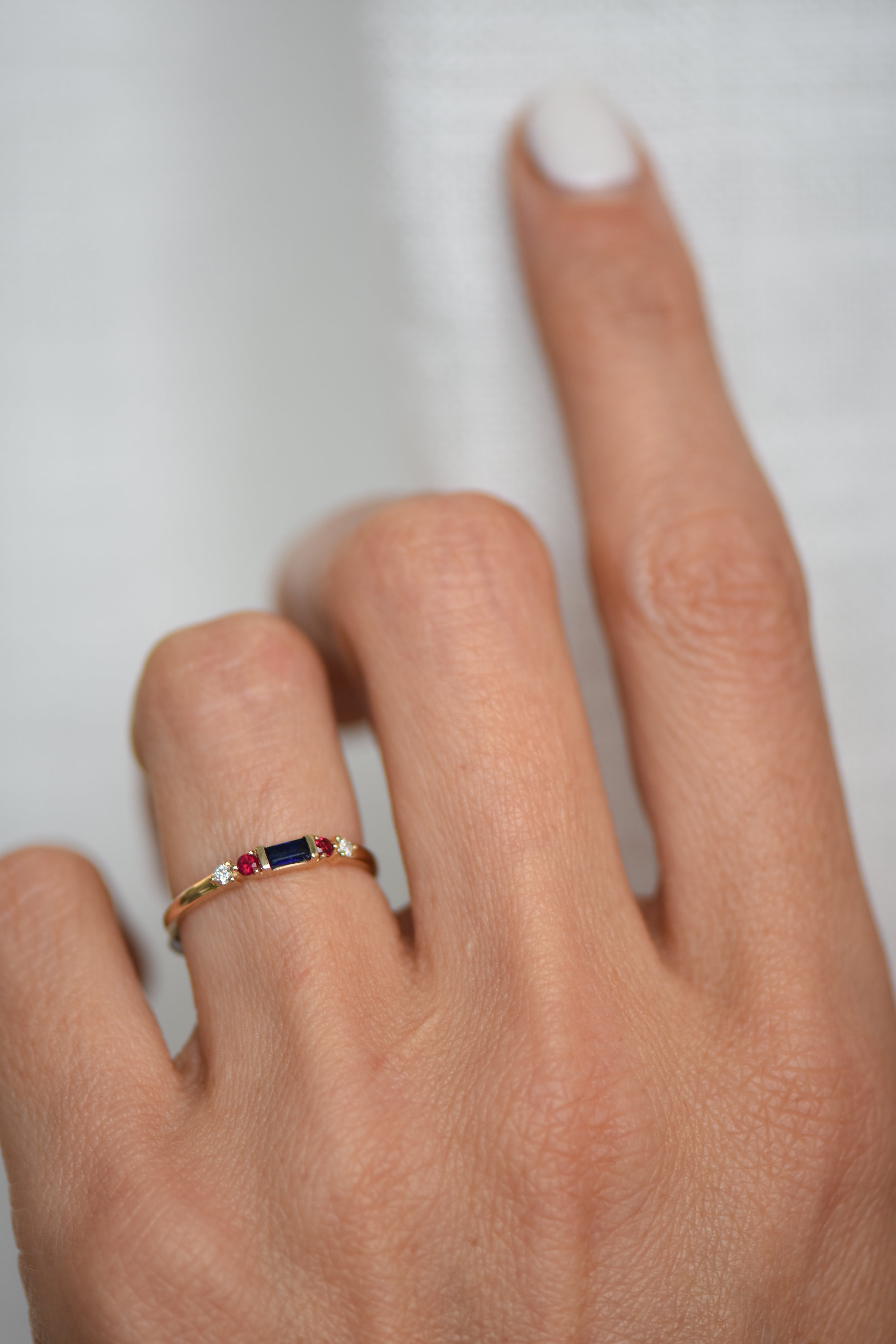 KAREENA RING | DIAMONDS, BLUE SAPPHIRES & RUBIES | FINE | 9K GOLD ...
